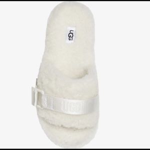 UGG | Shoes | Ugg Fluffita White Shearling Platform Sandal Slipper ...